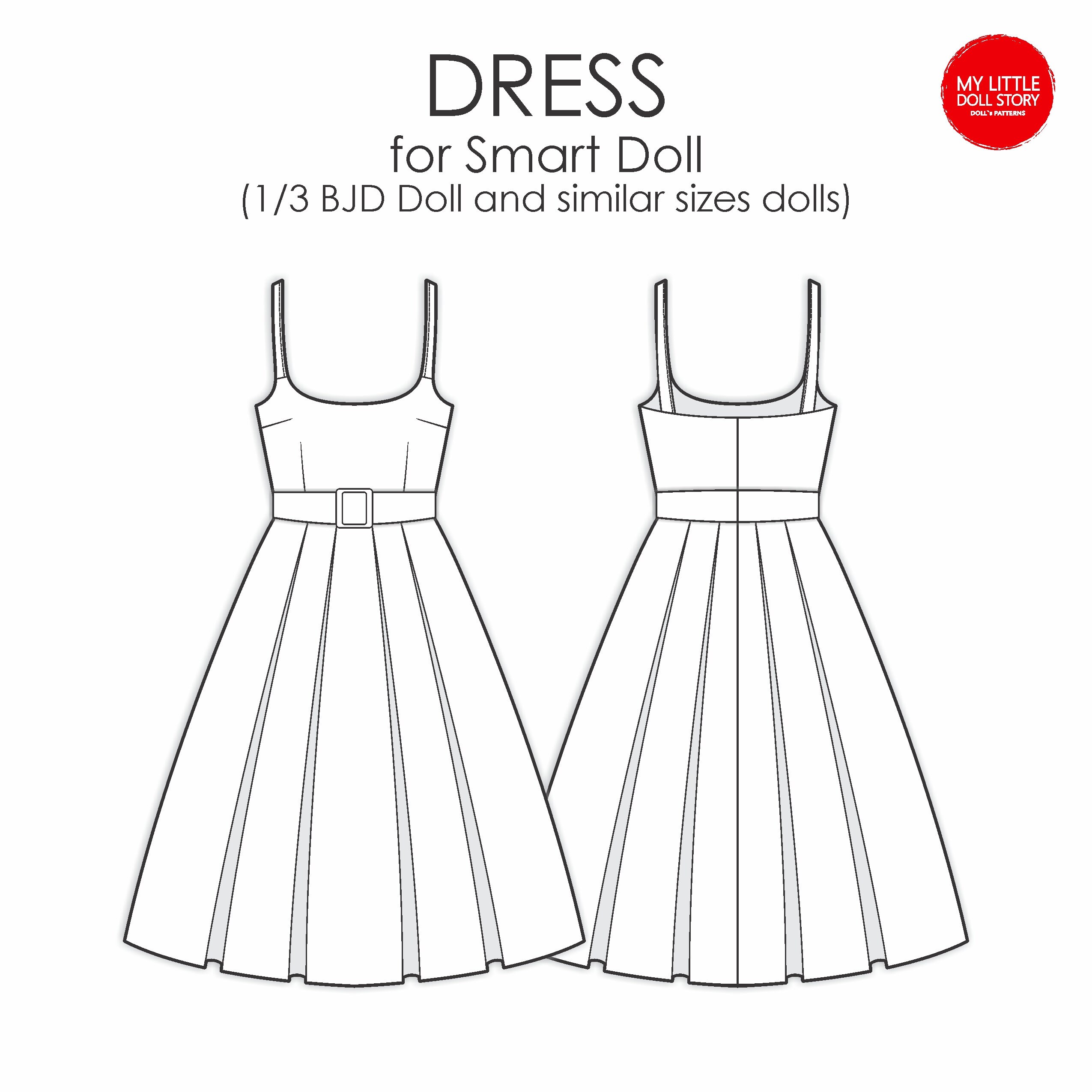 Smart Doll Pattern of DRESS in Digital PDF Format for Medium and Small ...