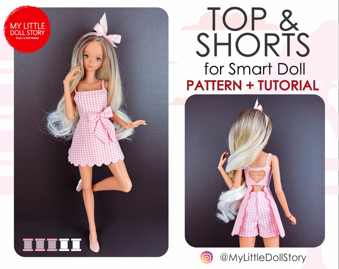 Smart Doll Pattern of TOP and SHORTS in Digital PDF Format for Medium ...