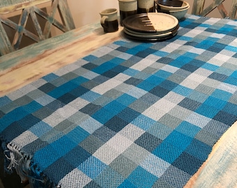 Handwoven Table Runner 100% Natural Hand-dyed Cotton - Etsy