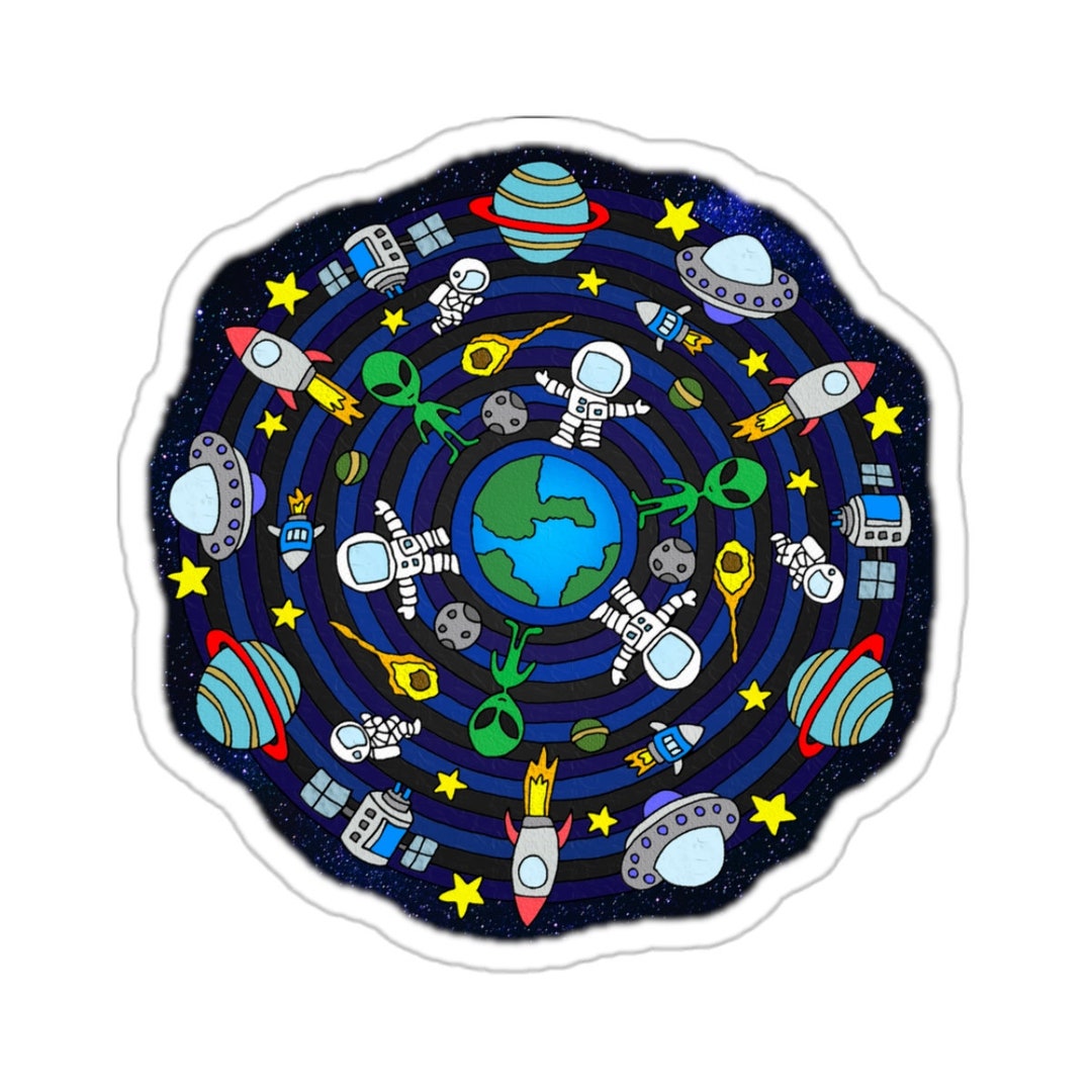 Outer Space Themed Mandala Stickers - Etsy