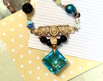 Cyan Necklace - Etsy