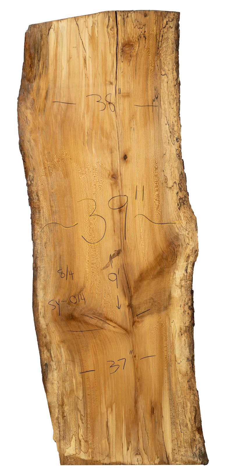 9 Foot Spalted Sycamore Live Edge Wood Slab. 9 Foot Sycamore Dining ...