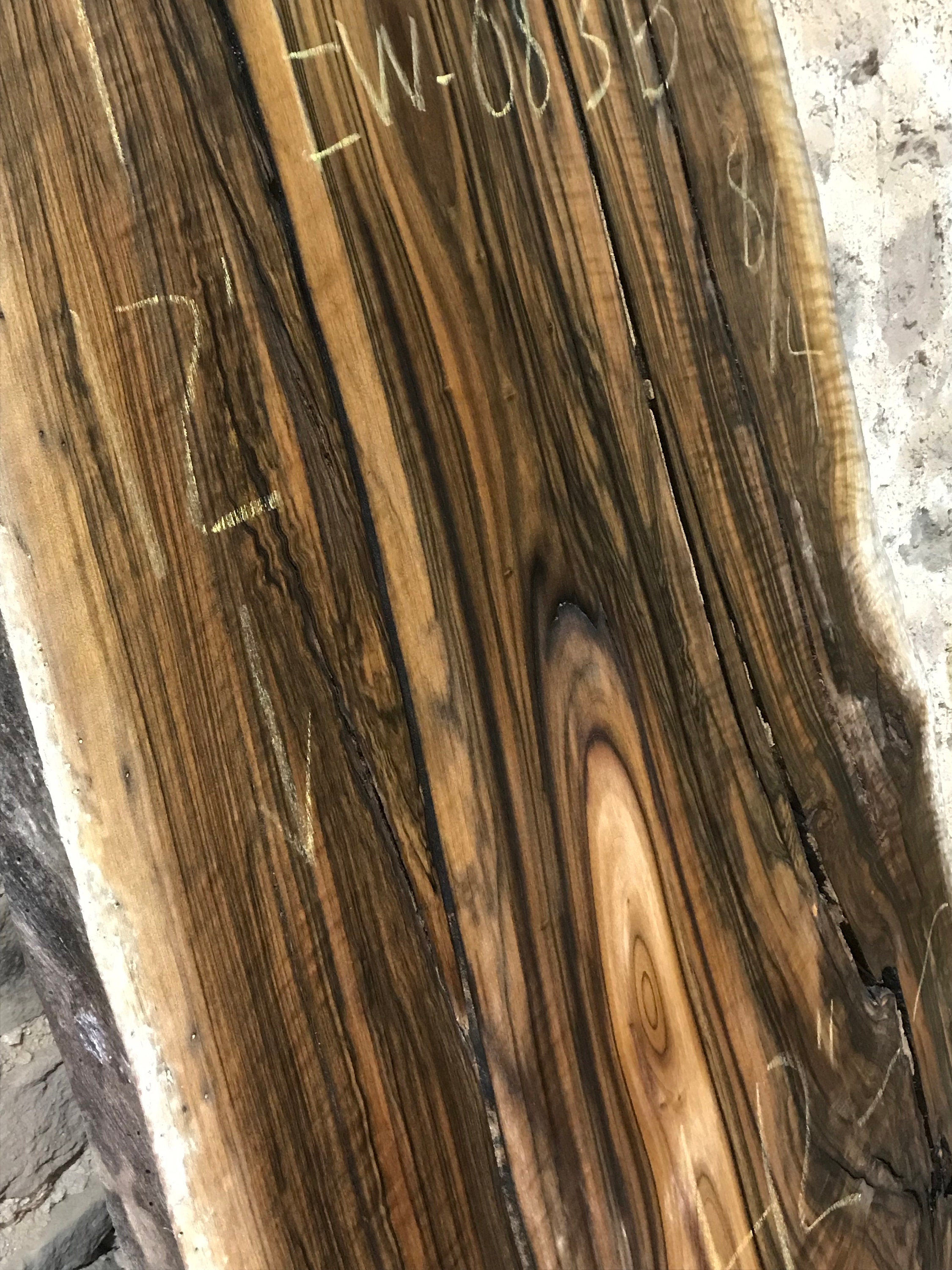 Curly Walnut Wood Slab. 12 Foot Walnut Wood Slab. Long Wood Slab Table ...