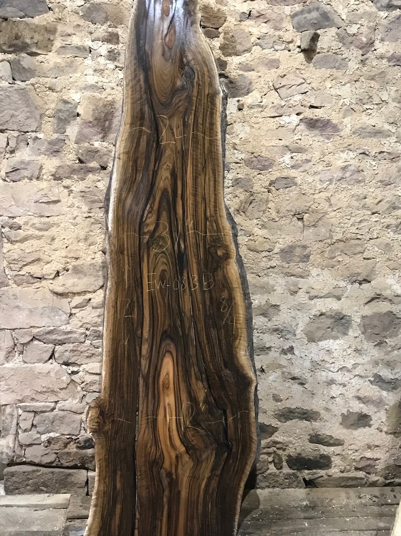 Curly Walnut Wood Slab. 12 Foot Walnut Wood Slab. Long Wood Slab Table ...