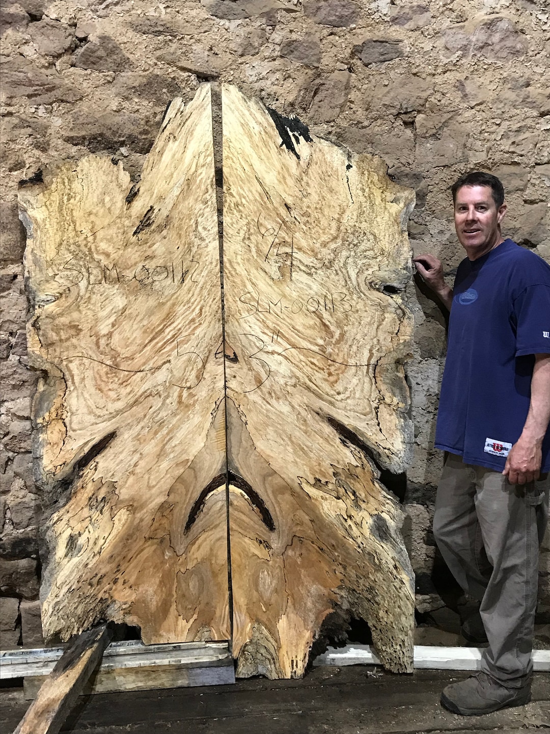 Custom Sliding Door 7.5 Foot Bookmatched Maple Wood Wood Slabs ...