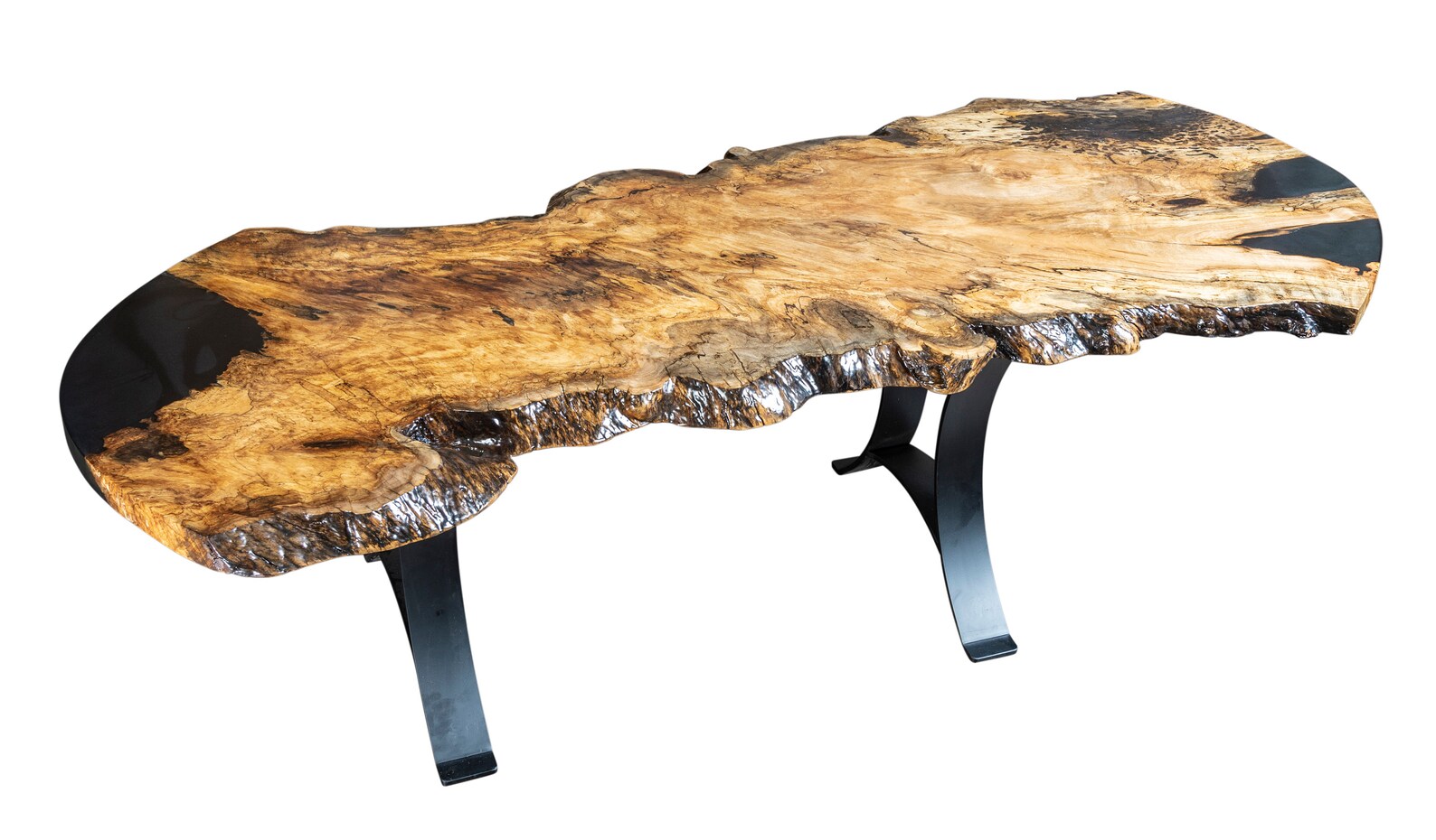 Live Edge Maple Wood Slab. Spalted Maple Wood Slab. Eight Foot Maple ...
