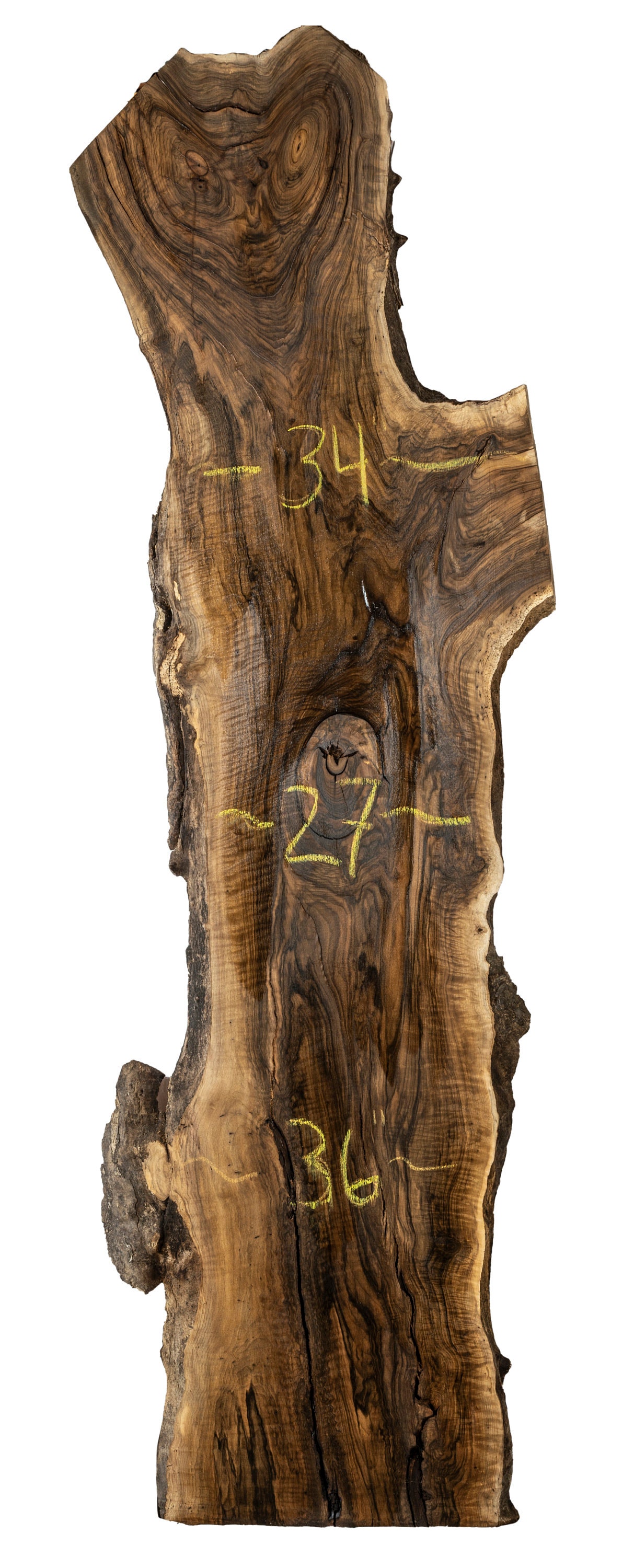 English Walnut Tree Slice. 12 Foot Walnut Bar Top Slab. 12 Foot Curly ...