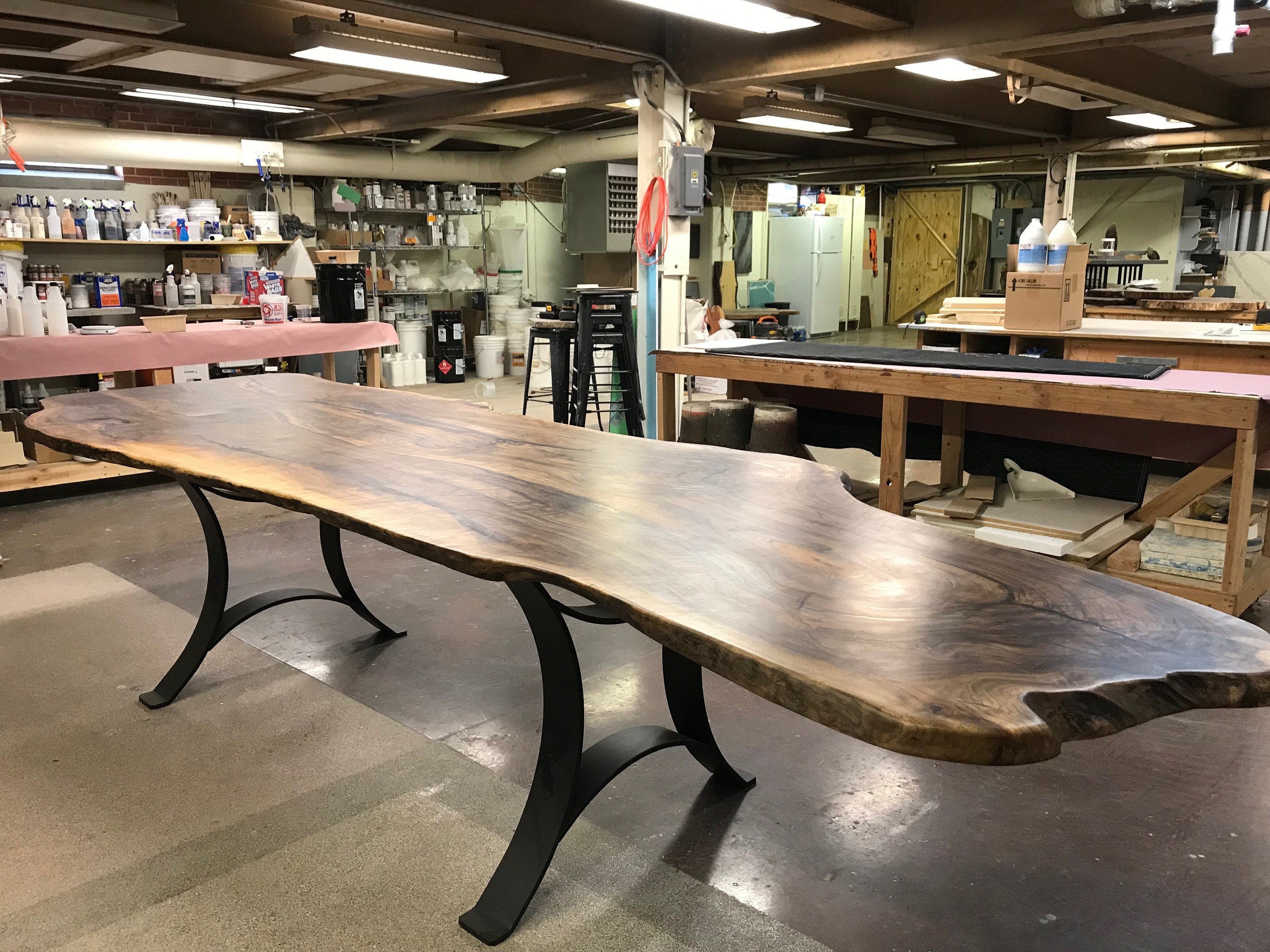 Curly walnut wood slab. 12 foot walnut wood slab. Long wood | Etsy