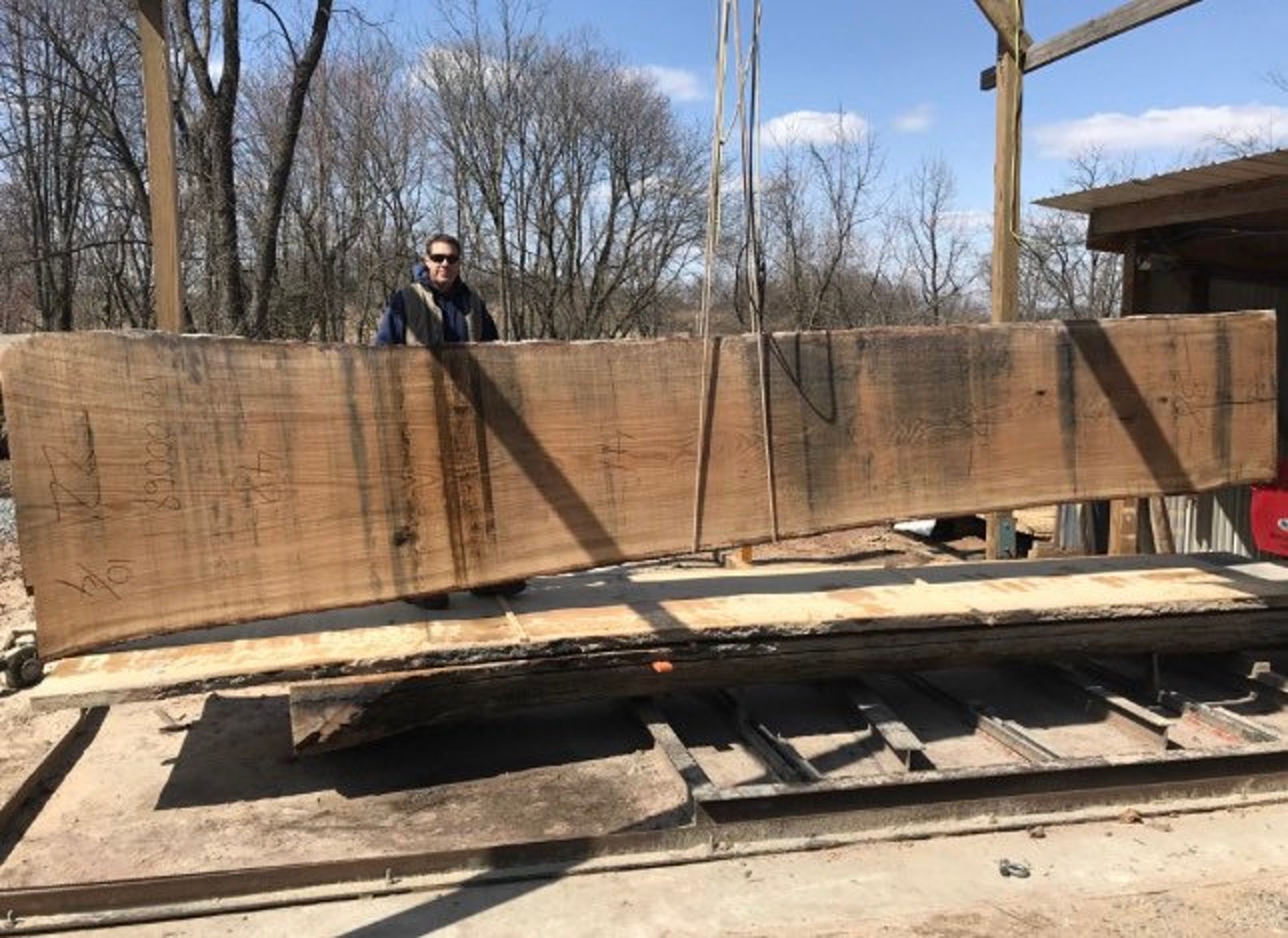 22 Foot Long Oak Wood Slabs or Log for Sale. 22 Foot Oak Bar Top. 22 ...