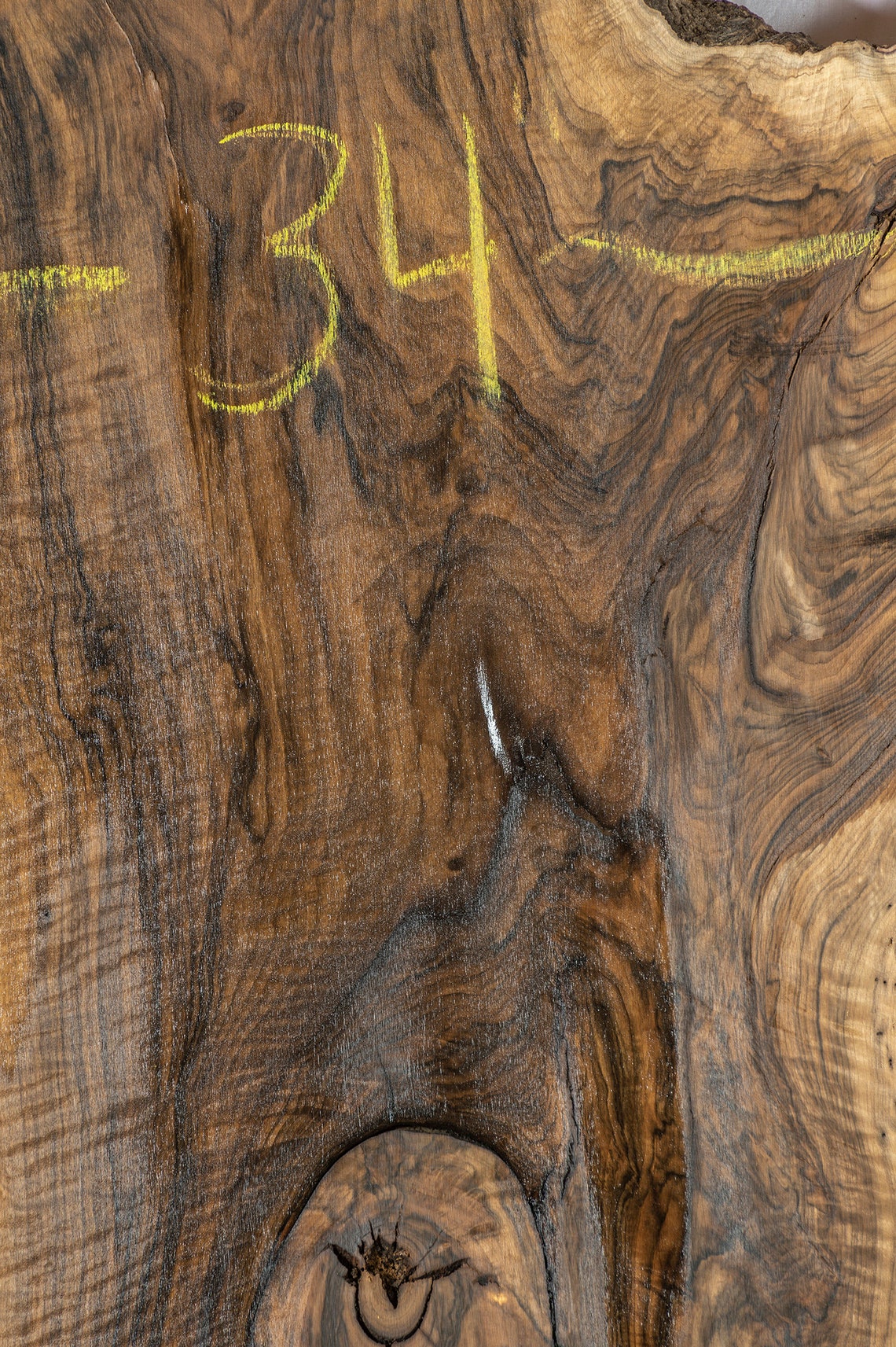 English Walnut Tree Slice. 12 Foot Walnut Bar Top Slab. 12 Foot Curly ...