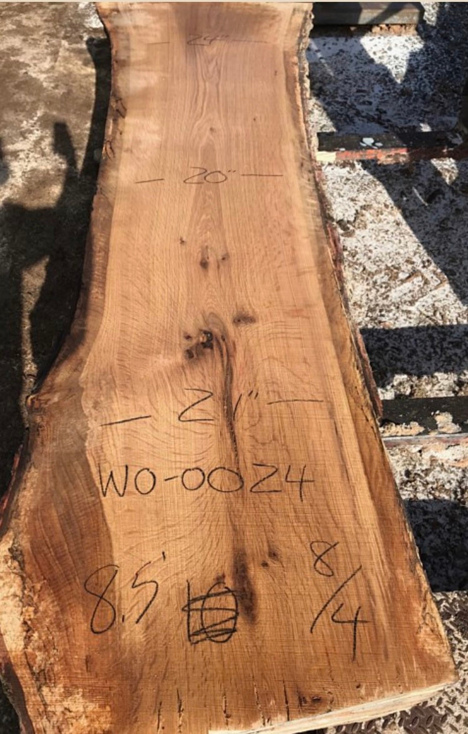 Live edge 8 foot oak wood slabs - Etsy Italia