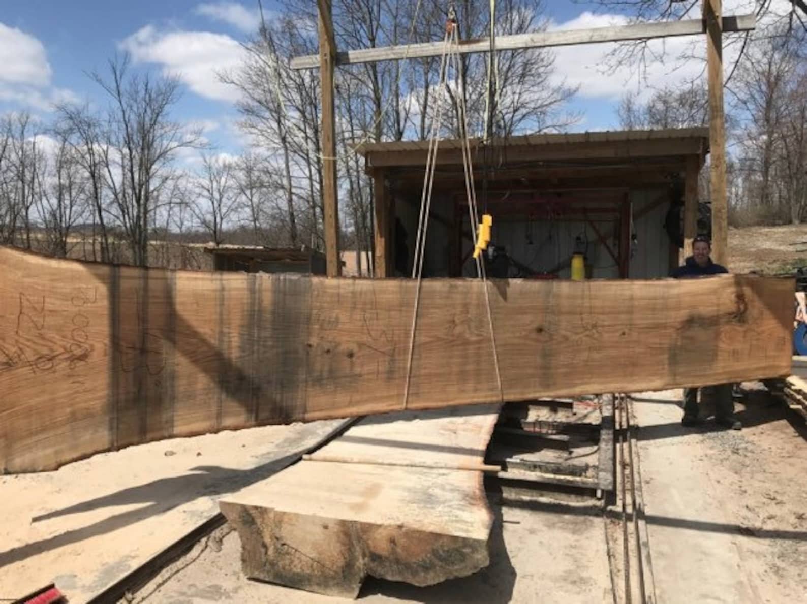 22 Foot Long Oak Wood Slabs or Log for Sale. 22 Foot Oak Bar Top. 22 ...
