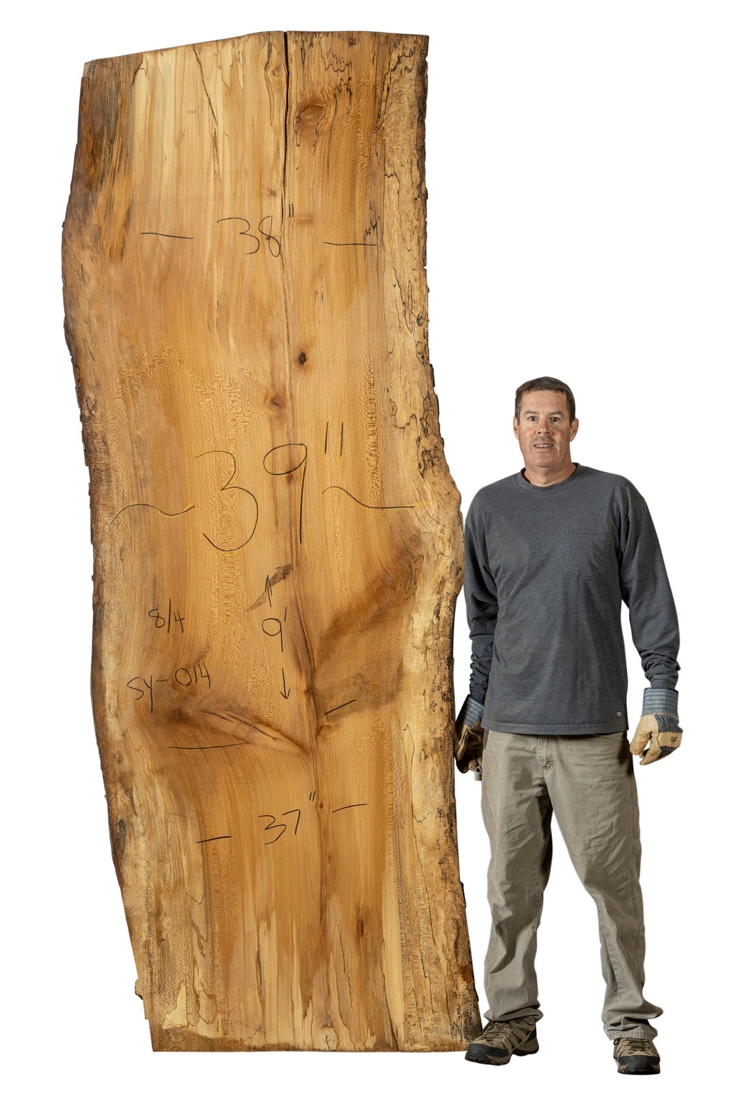 9 Foot Spalted Sycamore Live Edge Wood Slab. 9 Foot Sycamore Dining ...