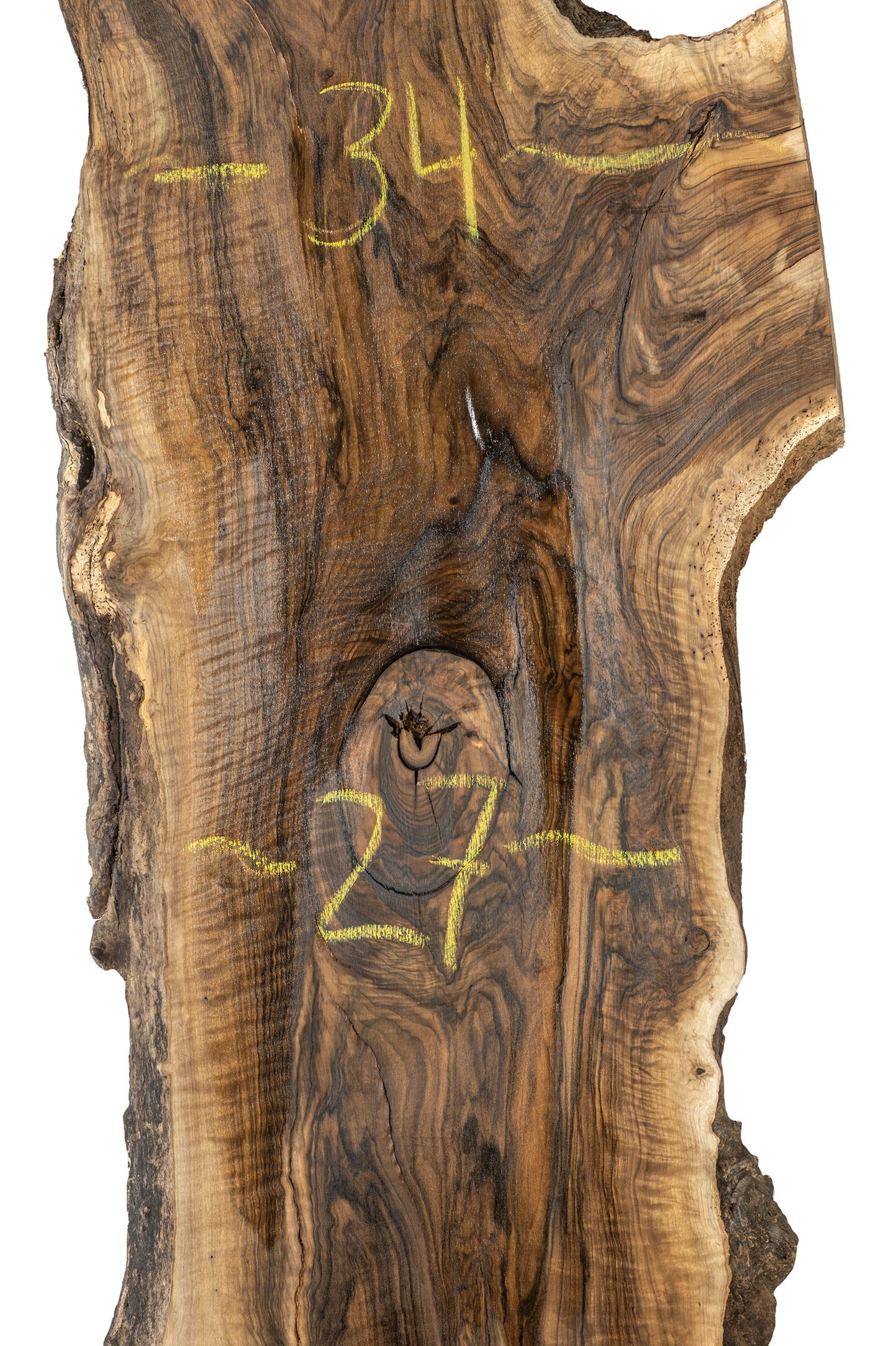 English Walnut Tree Slice. 12 Foot Walnut Bar Top Slab. 12 Foot Curly ...