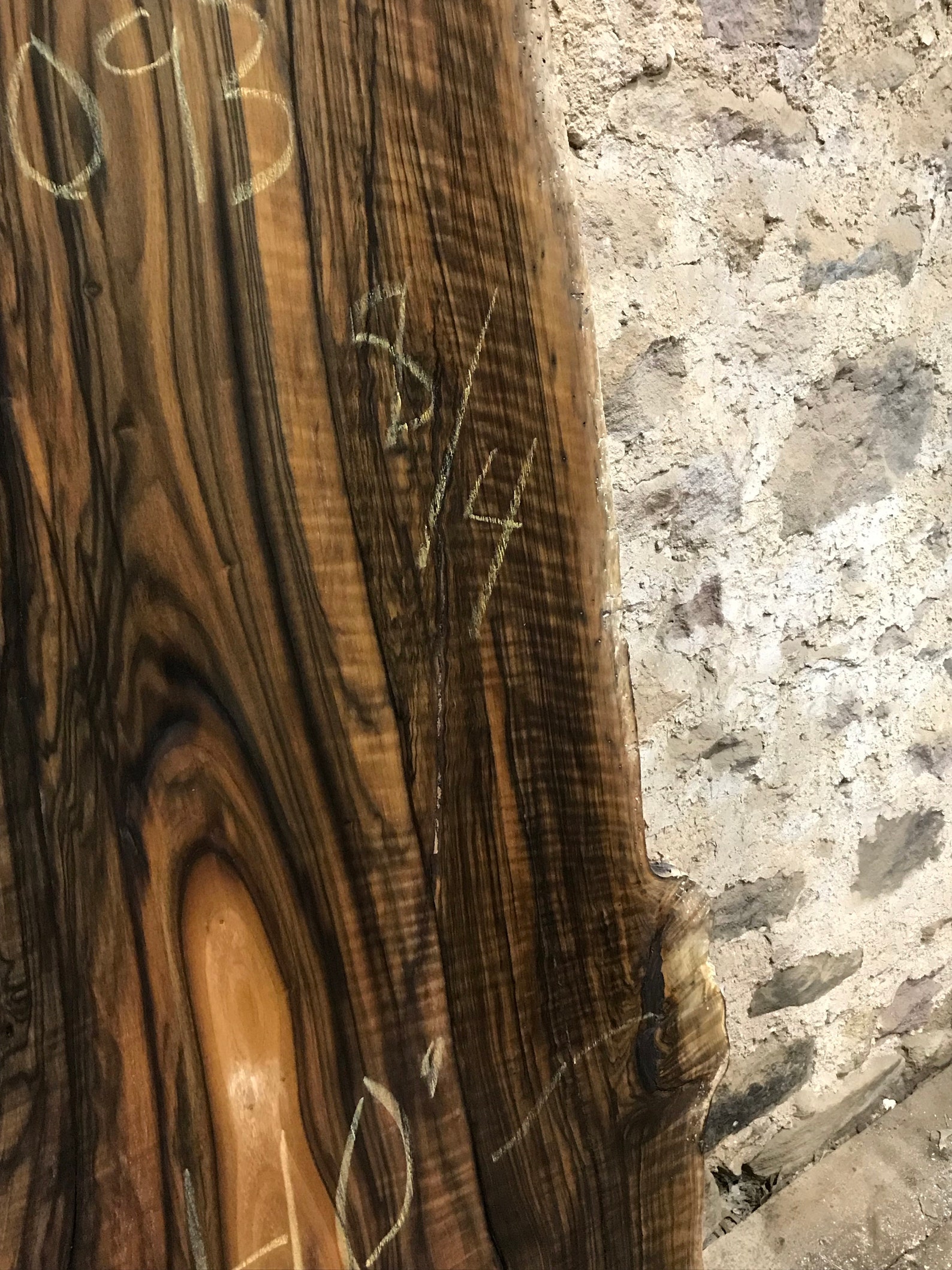 12 Foot English Walnut Wood Slab. Curly Walnut Wood Slab. 12 Foot Live ...