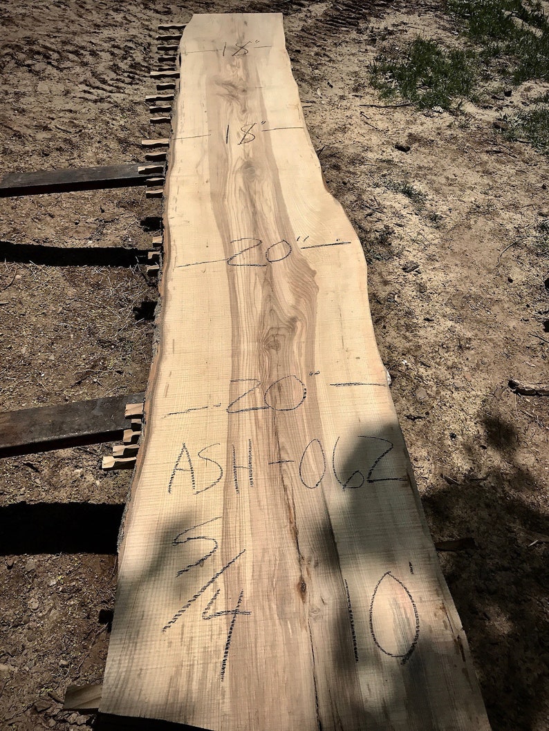 Ten Foot Ash Wood Slab. Ash Live Edge Wood Slab. Ash Coffee Table. Long ...