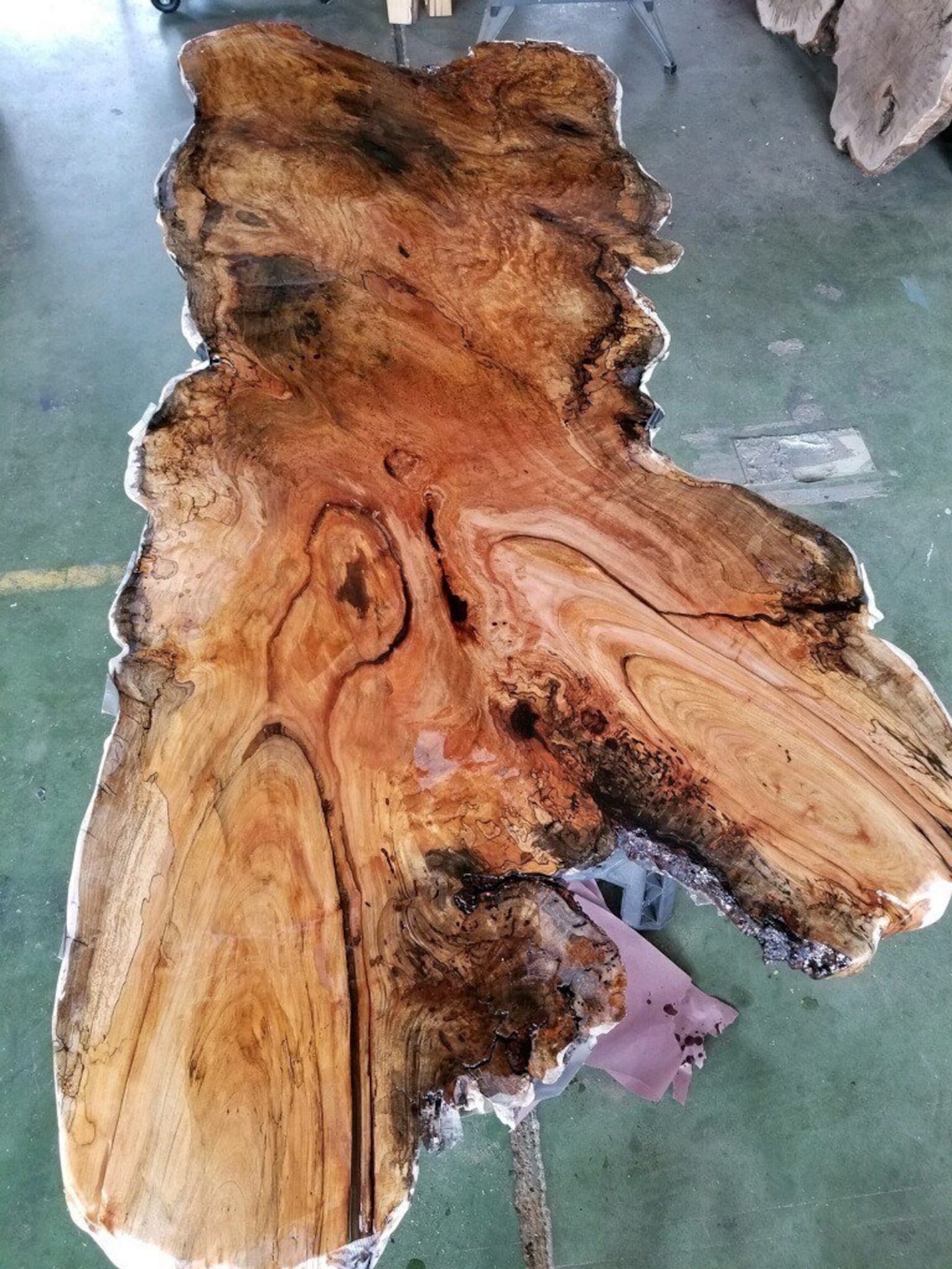 8 Foot Spalted Silver Maple Wood Slab. Live Edge Wood Slab Table. Wood ...