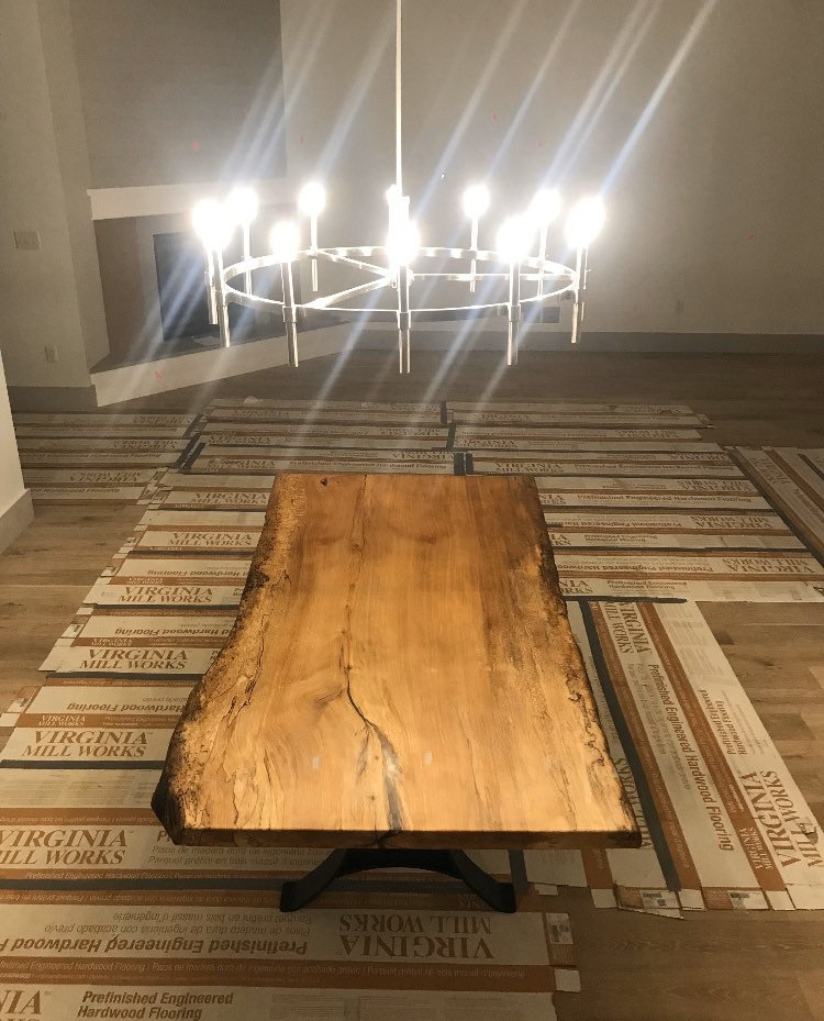 12 Foot Beautiful Sycamore Wood. One of a Kind Solid Wood Dining Table ...