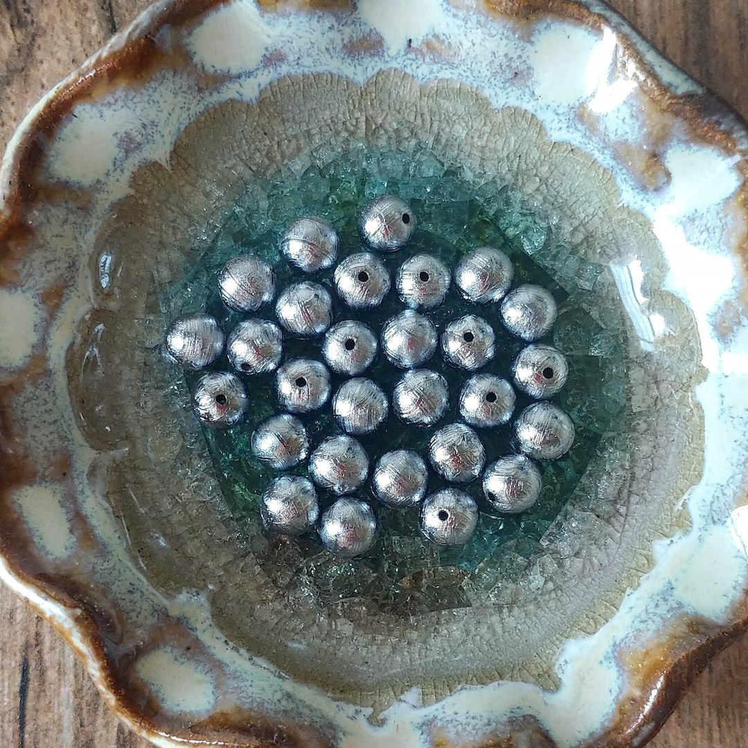 Muonionalusta Meteorite Bead: Silver Plated Crystal Healing (5mm / 7mm ...