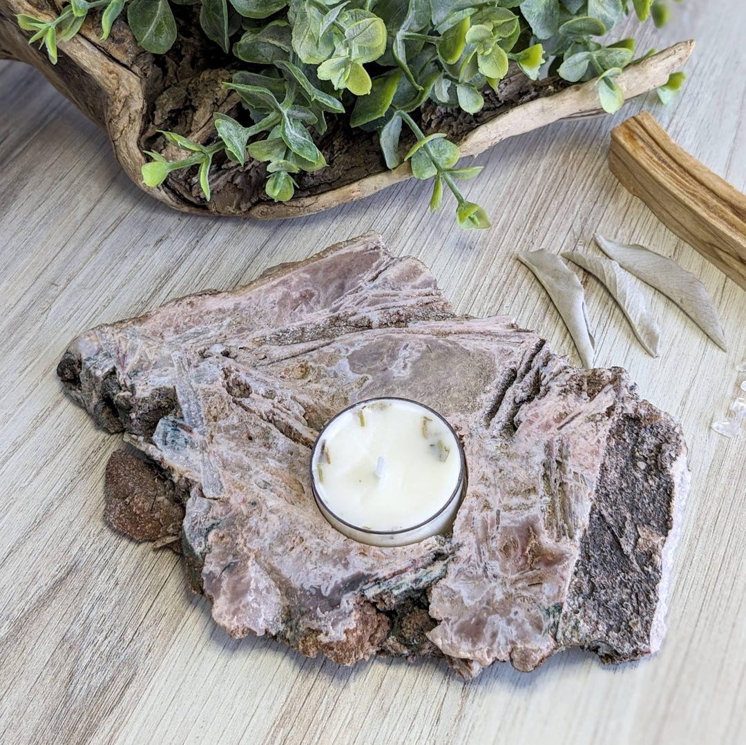 Pink Amethyst Sphere Stand / Pink Amethyst Tealight Holder - Etsy