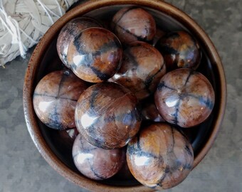 Chiastolite Sphere Cross Stone Crystal Grid Pagan Altar | Etsy