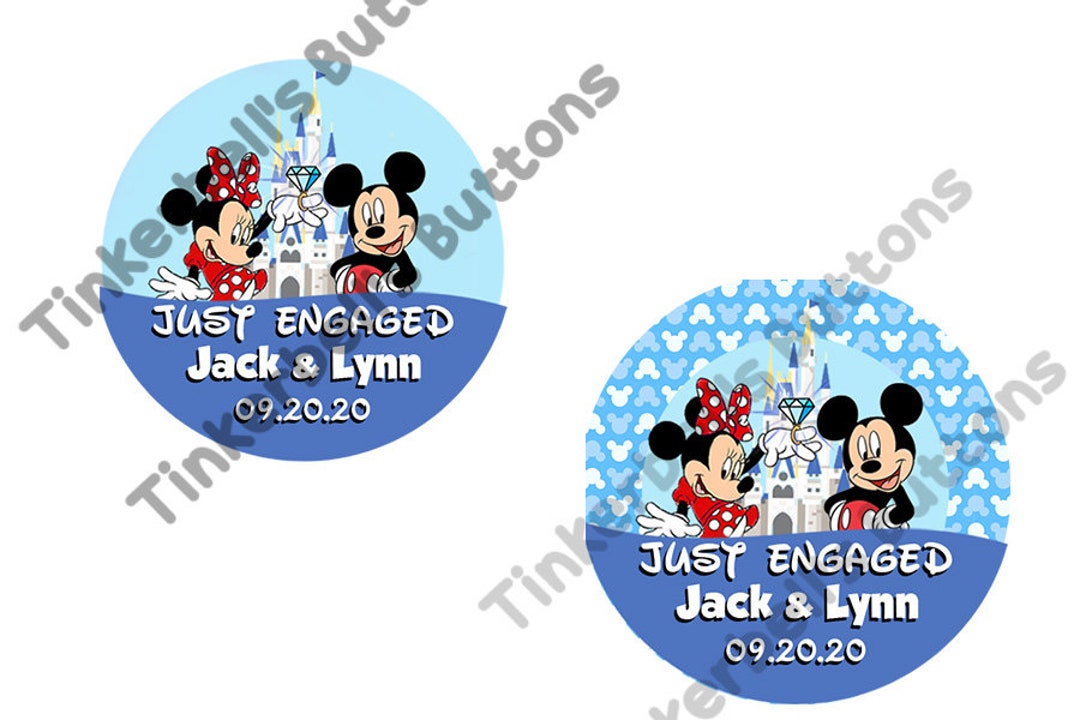 Disney Engagement Buttons-disney Engagement Pins-disney Just Engaged ...