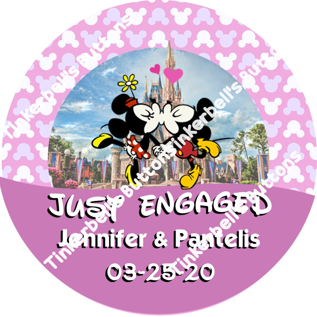 Disney Buttons-disney Engagement Buttons-disney Just Engaged Buttons ...