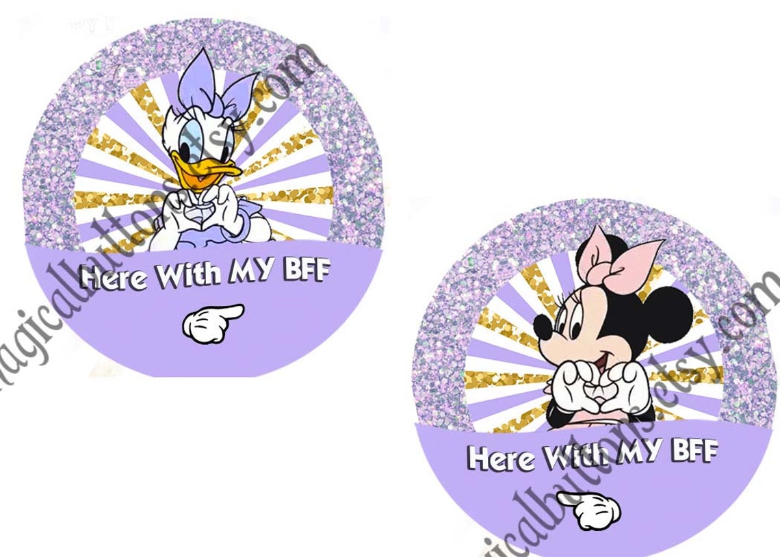 Disney Bestie Buttons-Disney Best Friends Pins-Disney Best | Etsy
