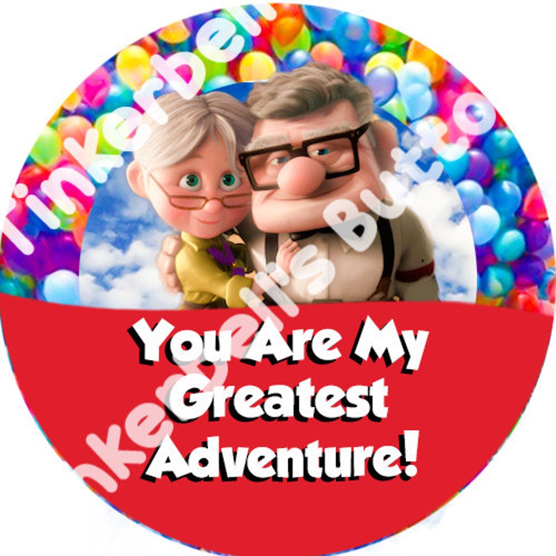 Carl and Ellie Anniversary Button-disney Anniversary Buttons-disney ...