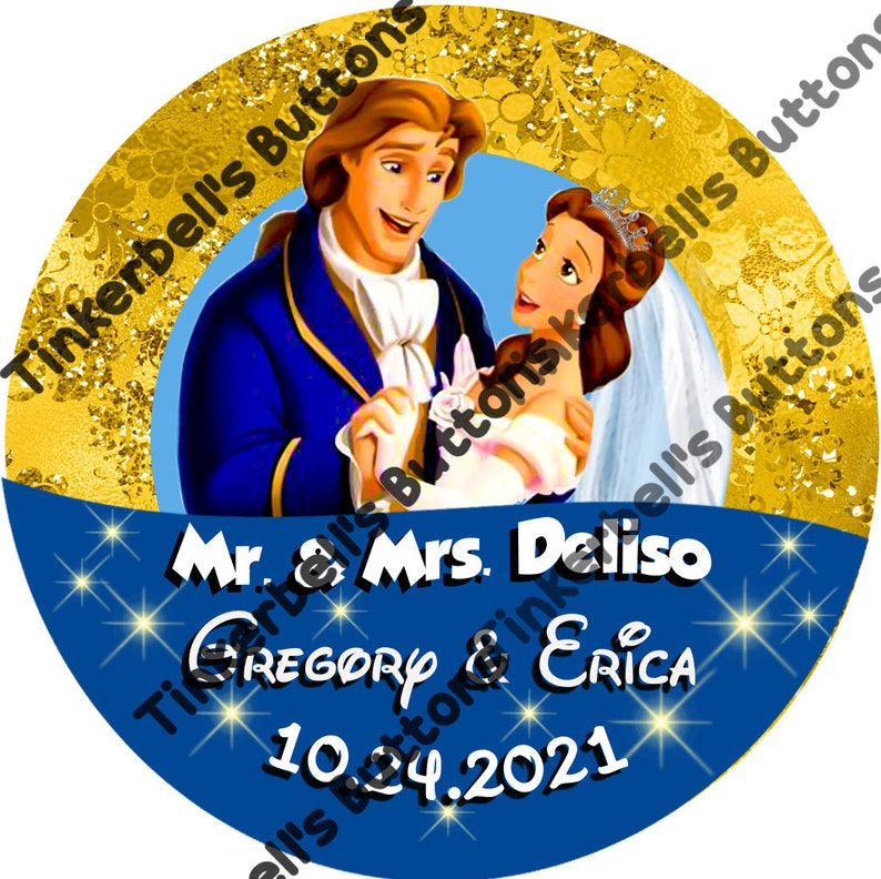 Belle Just Married Buttons-Belle Just Married Pins-Disney Just | Etsy