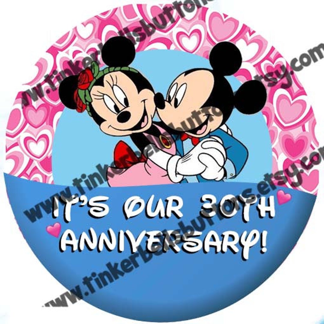 Disney Anniversary Buttons-disney Anniversary Pins-mickey and Minnie ...