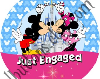 Mickey and Minnie Just Engagement Pins Mickey and Minnie | Etsy