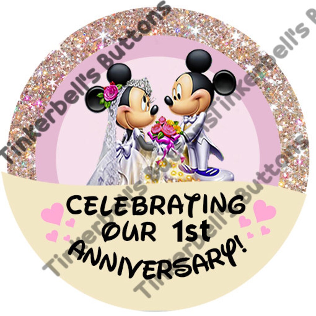 Disney Anniversary Buttons-disney Anniversary Pins-mickey and - Etsy