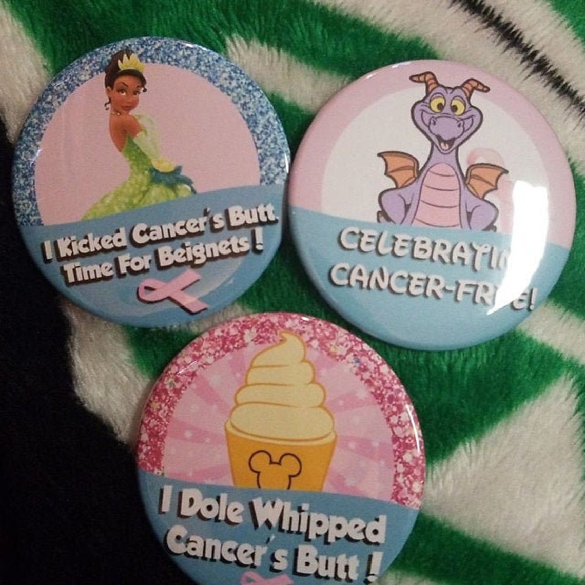 Fighting Breast Cancer Disney Buttons- Breast Cancer Survivor Buttons ...