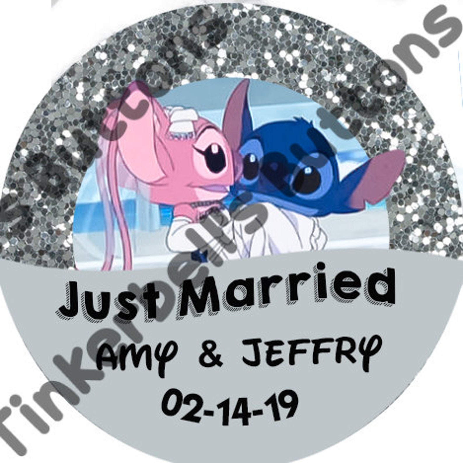 Stich and Angel Disney Buttons-Stich and Angel Wedding | Etsy