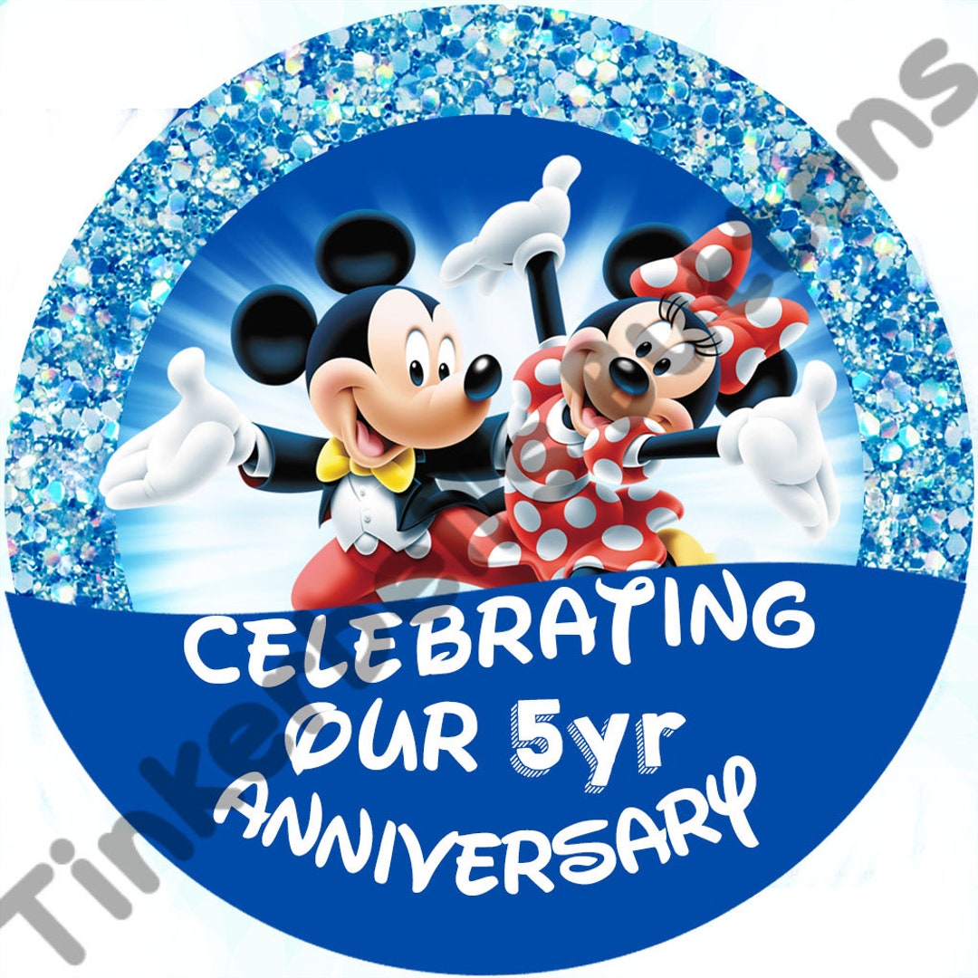 Disney Anniversary Buttons-disney Anniversary Pins-mickey and Minnie ...