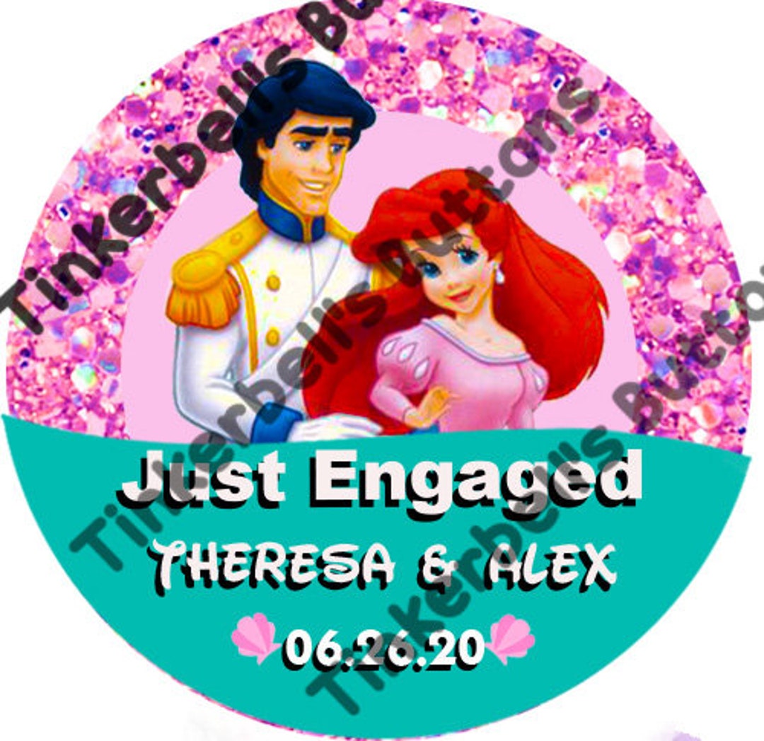 Disney Engagement Pins-disney Engagement Buttons-disney Just Engaged ...