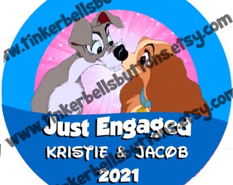 Disney Engagement Buttons-Disney Engagement Pins-Disney Just | Etsy