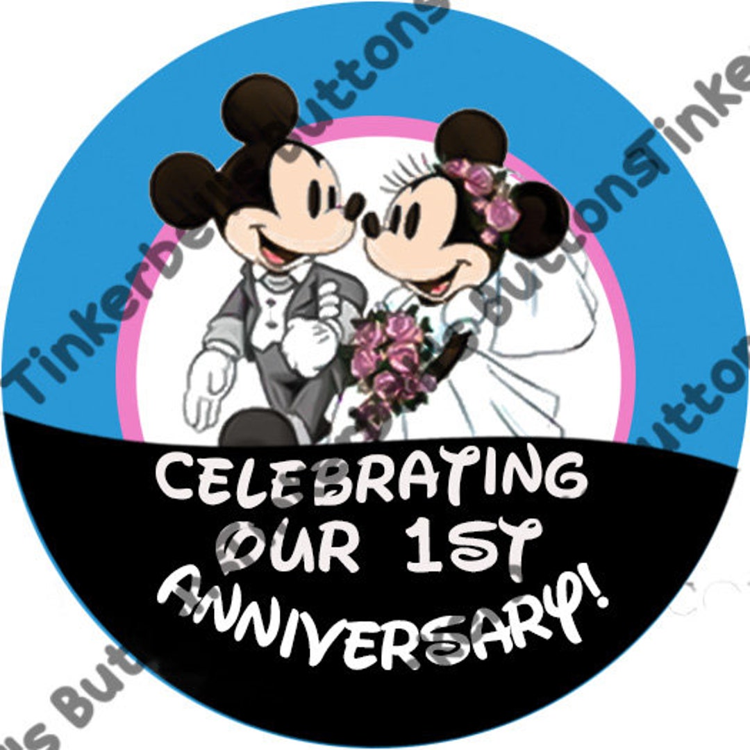 Disney Anniversary Buttons-disney Anniversary Pins-mickey and - Etsy