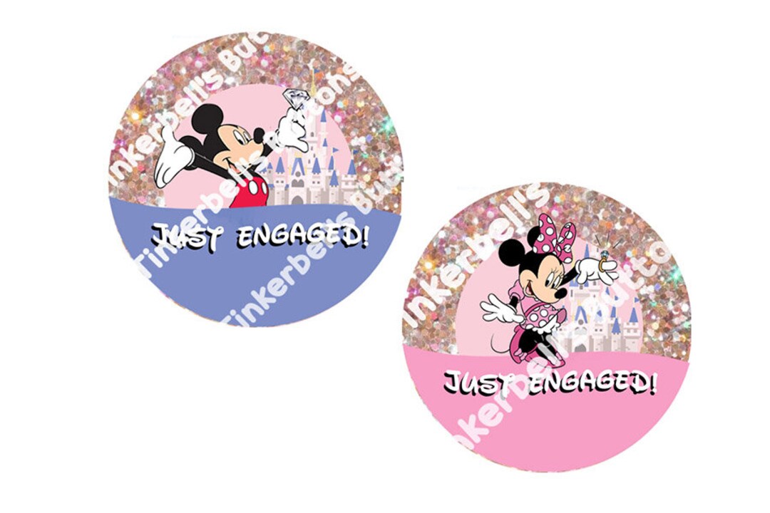 Disney Buttons-disney Engagement Buttons-disney Just Engaged Buttons ...