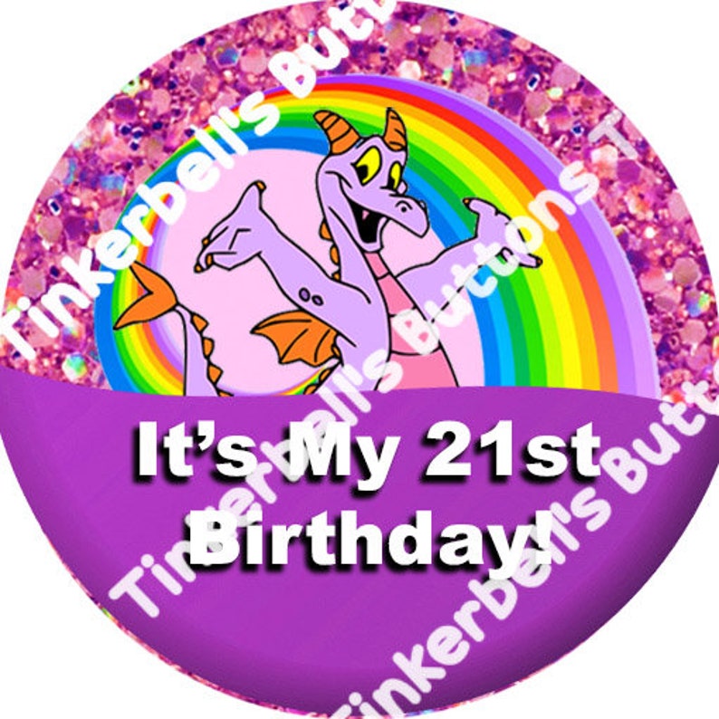 Figment Birthday Buttons Disney Figment Birthday - Etsy