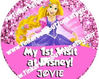 Disney First Visit Buttons-disney First Visit Pins-disney - Etsy