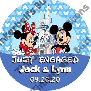 Disney Engagement Buttons-disney Engagement Pins-disney Just Engaged ...