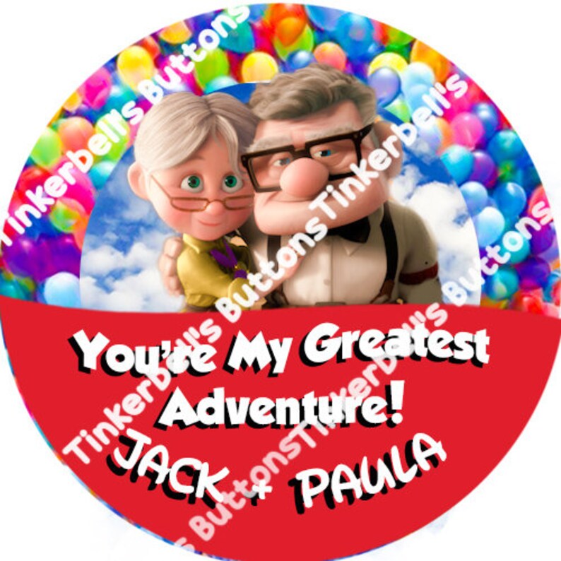 Carl and Ellie Buttons-carl and Ellie Pins Disney up - Etsy