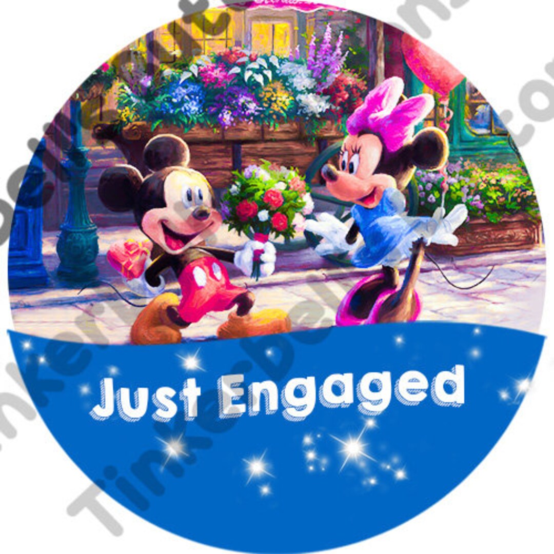 Mickey and Minnie Just Engaged Buttons-surprise Just Engaged Pins ...