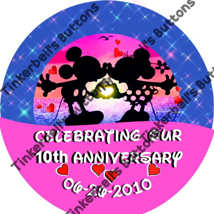 Disney Anniversary Buttons-disney Anniversary Pins-mickey and Minnie ...
