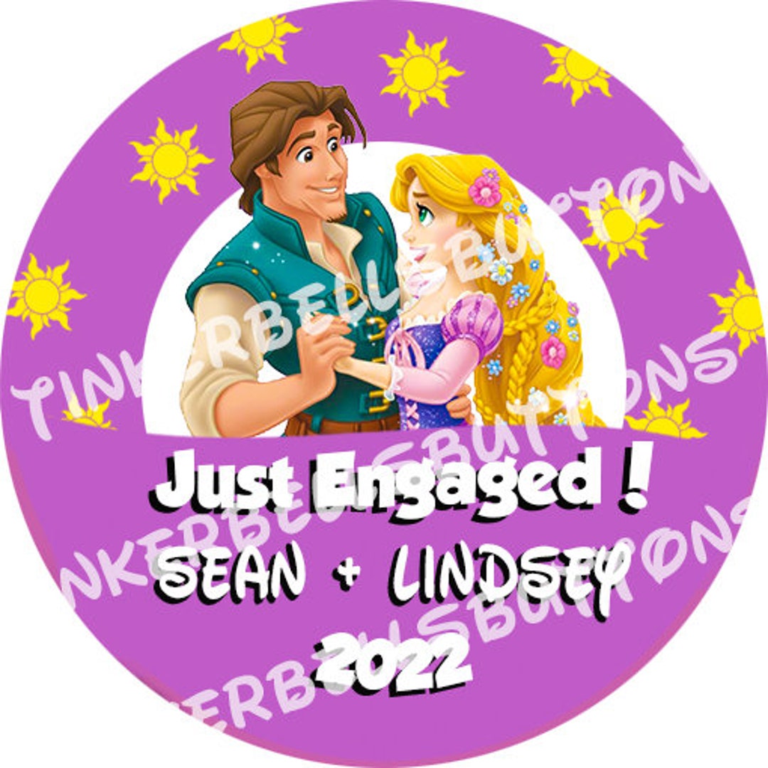 Rapunzel and Eugene-disney Engagement Buttons-disney Engagement Pins ...