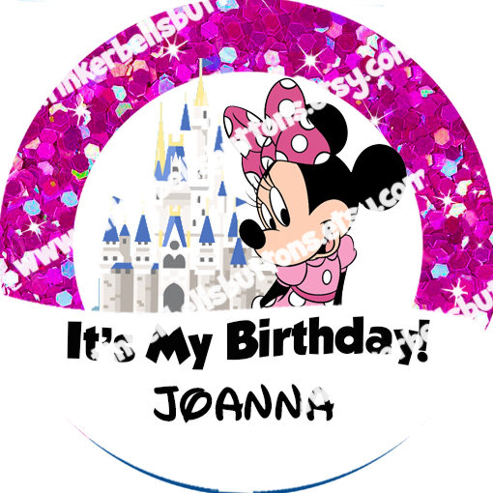 Minnie Birthday Button-disney Birthday Buttons- Disney Birthday Pins ...