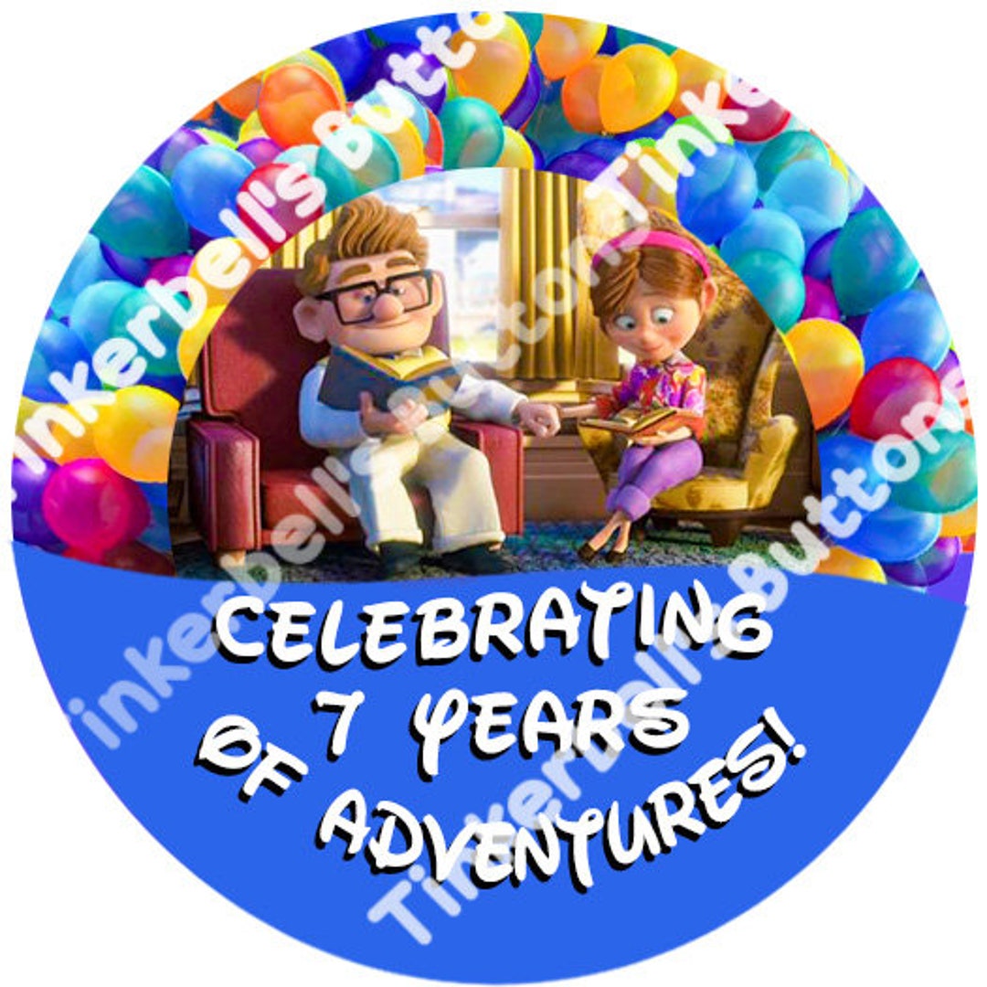 Carl and Ellie Anniversary Button-disney Anniversary Buttons-disney ...