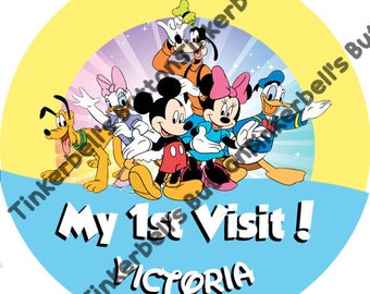 Disney First Visit Buttons-disney First Visit Pins-disney - Etsy